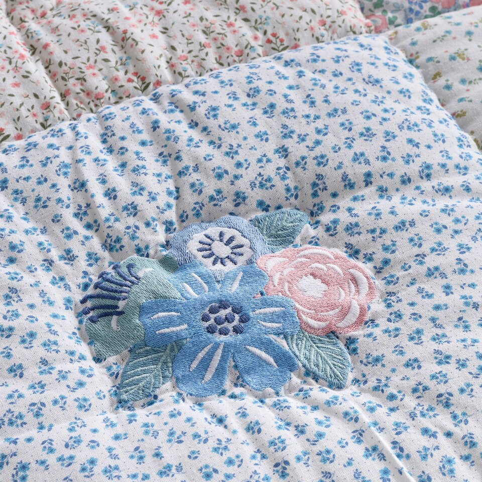 Hello Kitty® Chambray Patchwork Bedspread | Pottery Barn Kids UK